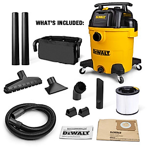 DeWALT 12 gallon Poly Wet/Dry Vac,Yellow,DXV12P