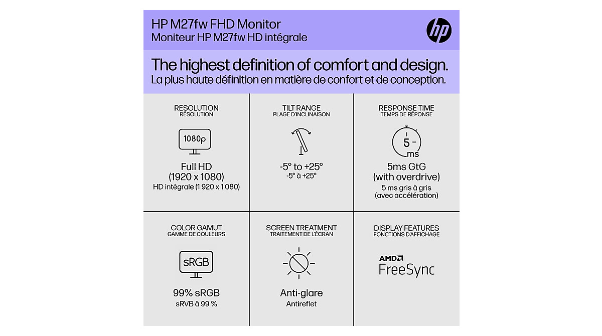HP 27-inch FHD Monitor - Perfect for Gaming & Work