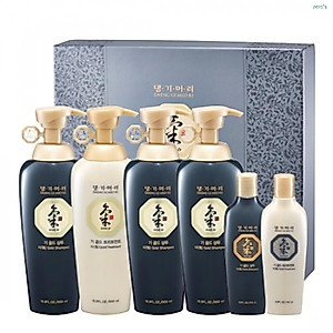 Daeng Gi Meo Ri- KI Gold Energizing Shampoo & Conditioner Set [4 Big Bottles & 2 Travel Sized Bottles], Good for Hair loss, Restores Maximal Moisture level, Gray Hair Prevention