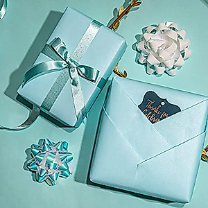 RUSPEPA Blue Matte Wrapping Paper - Solid Color Pearly - lustre Paper Perfect for Wedding, Birthday, Christmas, Baby Shower -17 Inches X 32.8 Feet