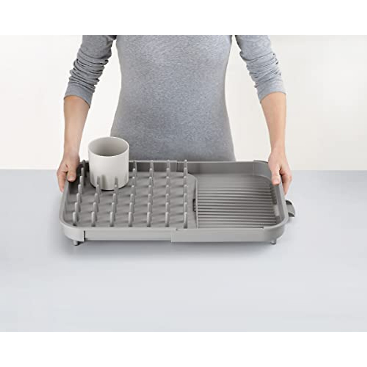 Joseph Joseph Duo Expandable Dish Drying Rack, Gray, 2-Tier