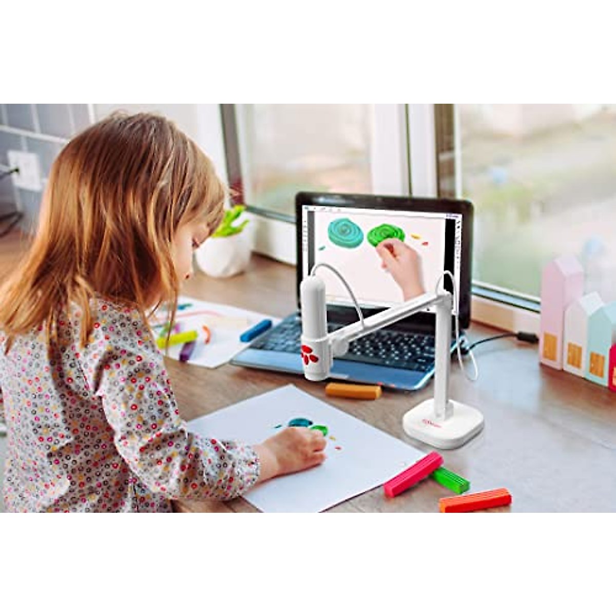INSWAN INS-3 Detachable USB Document Camera for Teachers, built-in Mic, Light, Dual-Mode Autofocus, Windows, MacOS,Chromebook Compatible for Remote Teaching, Distance Learning, Webcam Web Conferencing
