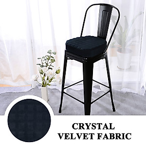 baibu 14x14 Inches Non Slip Metal Dining Chair Pads, Super Soft Bar Stool Cushions Kitchen Chair Pads with Ties - One Cushion only (Black, 14×14×3in)