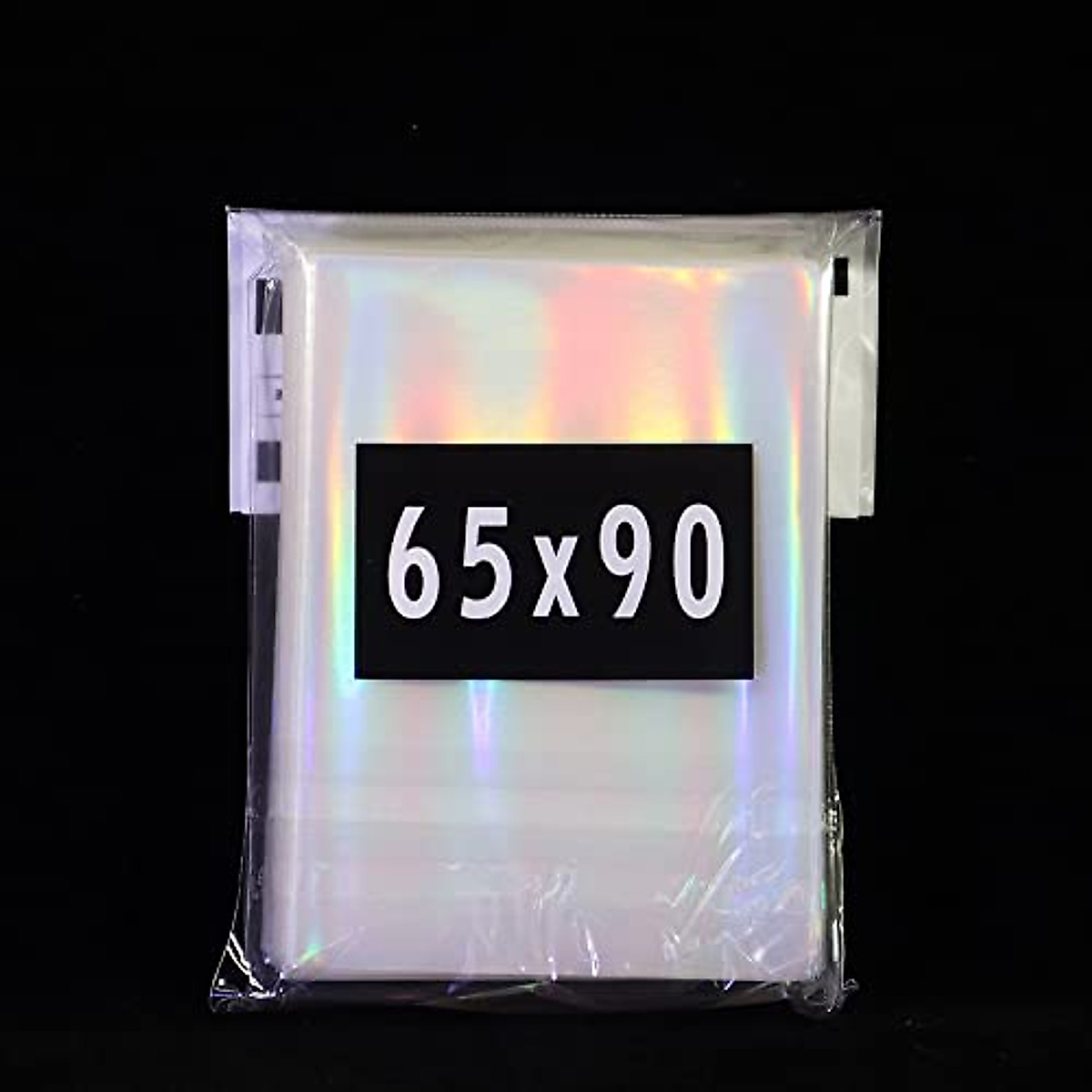 Black Lotus 100CT Double Side Foil Gemstone Rainbow Laser Flashing Card Sleeves Trading Cards Shield Magic Card Protector Holographic Flashing Protective Idol Cover (Rainbow 65x90mm)