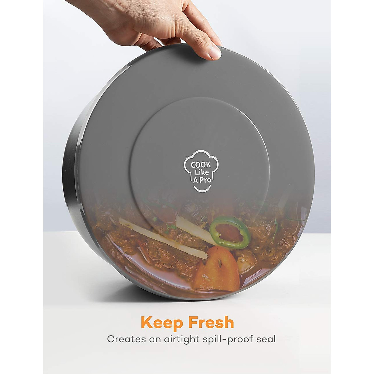 Silicone Lid Inner Pot Cover Accessories Compatible with Ninja Foodi Pressure Cooker and Air Fryer 6.5 Quart and 8 Quart, Grey,By SiCheer