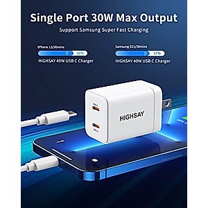 USB C Charger Block PD 3.0 Double C Charger Block 40W Fast Charger Dual USB C Wall Plug w/Foldable Plug, 2-Port (20W+20w) Charger Block USB C for iPhone 14/13 Pro Max, iPad, Galaxy, Pixel etc.