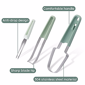 Choxila 3-in-1 Watermelon Fork Slicer Cutter, Stainless Steel Watermelon Popsicle Cutter, Watermelon Cutter Slicer Tool, Fruit Cutter for Home, Picnic, and Camping