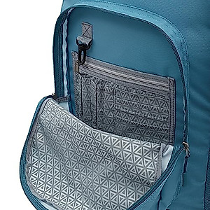 Travelers Club Rolling Backpack with Shoulder Straps, Aqua, 18-Inch