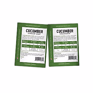 Cucumber Seeds for Planting Outdoors 5 Variety Pack Armenian, Boston Pickling, Lemon, Spacemaster, Straight Eight Veggie Seeds by Gardeners Basics