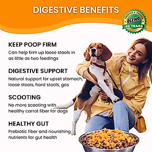 Olewo Original Carrots for Dogs – Fiber for Perfect Poop, Dehydrated Dog Food Toppers for Picky Eaters, Natural Skin & Coat Support, Multivitamin, Probiotics for Digestive & Gut Health, 1 lb