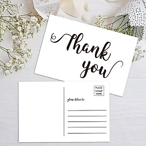 Antgiftshop 50 Thank You Postcards-Blank Thank You Note Card for Wedding, Bridesmaid, Bridal or Baby Shower, Teachers, Business a Great Way just to say Thanks! 4 x 6 inch