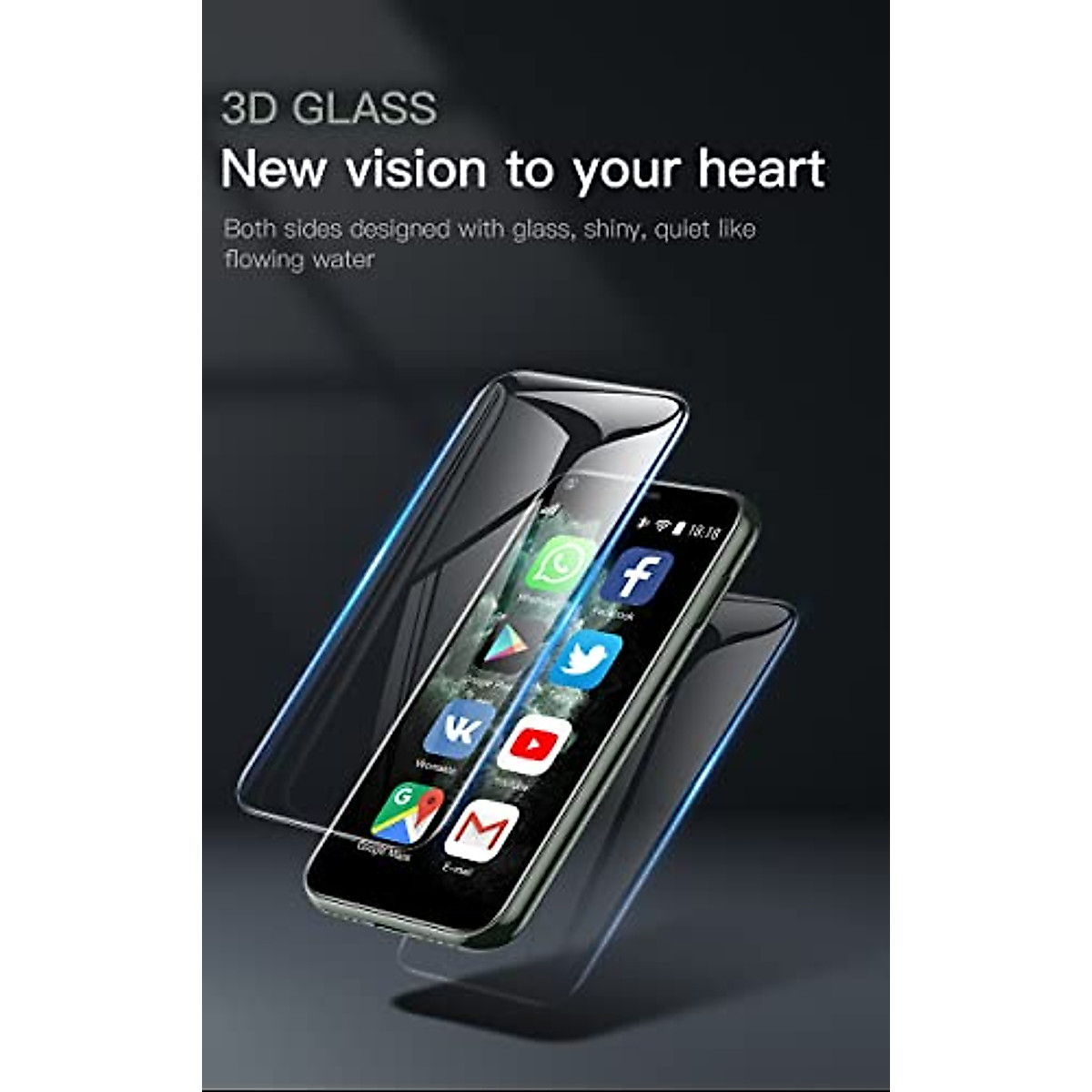 XS11 2.5in Mini Smart Phone, Unlocked Cellphone 6.0 1GB 8GB ROM 2023 New Years Phone Gifts for Kids (Dark Night Green)