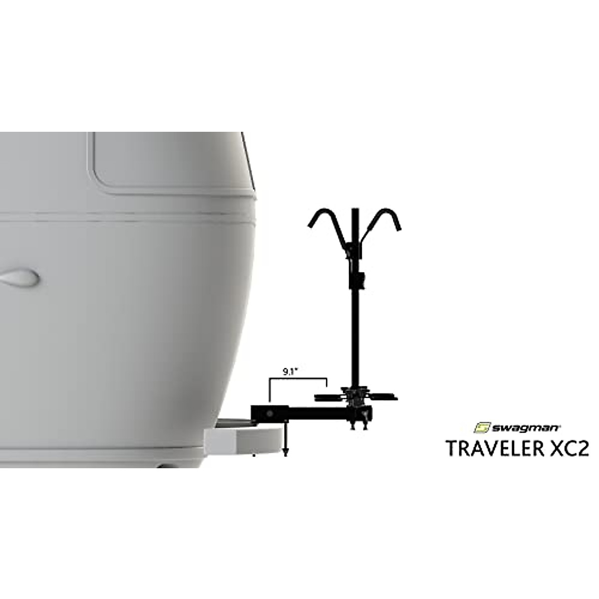 Swagman Bicycle Carrier TRAVELER XC2 RV Approved Hitch Mount Bike Rack , Black