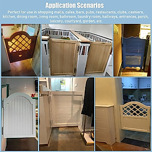 NURII Cafe Swing Doors,Western Solid Wood Doors for Interior Doorway, Kitchen Laundry Room Cafe Doorgate, Half West Door Home Decoration (Color : White, Size : W95xH90cm(37x35in))