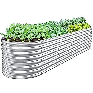 9x2x2ft Galvanized Raised Garden Bed for Vegetables, 9 in 1 Adjustable Outdoor Garden Raised Planter Box, Raised Beds for Gardening Flower