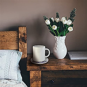 QUANJJ Autumn Flower Leaves Farmhouse Coasters Ceramic Set Round Absorbent Drink Coaster Coffee Tea Cup Placemats Table Mat (Color : D, Size : 4pcs)