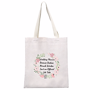 MEIKIUP Wedding Planner Cosmetic Makeup Bag Zipper Pouch Wedding Coordinator Gift Thank You Gift for Wedding Planner (Wedding Planner ToteBag)