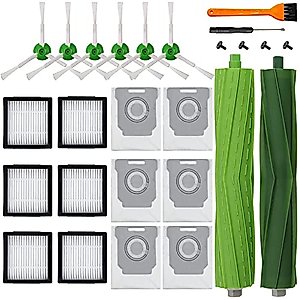 DLD Replacement Parts for iRobot Roomba j7(7150) j7+ (7550) i3(3150) i3+(3550) i4 i6 i6+(6550) i7(7150) i7+(7550) i8 i8+ Robot,2 sets Roller Brushes,6 Filters,6 Side Brushes,2 Dust bags