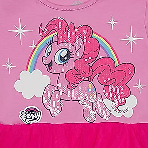 My Little Pony Dress - Pinkie Pie Sequin Party Dress for Little and Big Girls 4-16, Pink, Small