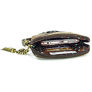 CHALA Crossbody Cell Phone Purse - Women PU Leather Multicolor Handbag with Adjustable Strap - Owl - Mustard Yellow