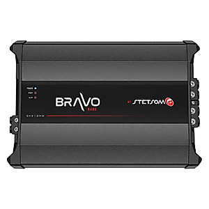 Stetsom Bravo BASS 5000 1 Ohm Mono Subwoofer Car Audio Amplifier, 5000.1 5K Watts RMS, 1Ω Stable, Sound Quality, Crossover & Bass Boost 5000W Sub Amp, Smart Coolers