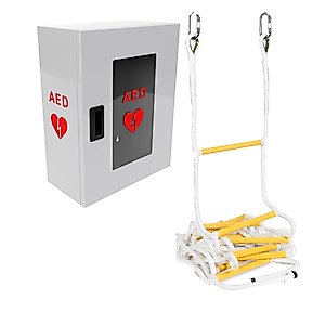 ISOP Flame Resistant Emergency Rope Ladder 13 ft with Spring Hooks and Universal Cabinet for Emergeny Equpment Fire Ladder, Fire Evacuation Set or Rescue Survival Kit