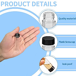 QOAEZK 15 PCS 2 Dram Glass Vials, Small Liquid Sample Vial,17x60mm 8ml Borosilicate Glass Empty Vials with Caps, Leak-Proof Vial,15-425 Black Screw Caps with PE Liner