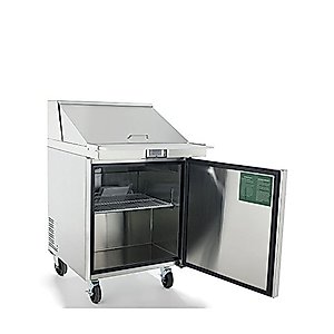Atosa Sandwich Prep Table Refrigerator, MSF8305 1-Door Stainless Steel Salad Prep Table-Refigerator For Restaurant Kitchen 7.9 Cu.Ft. 27.5W34D46.6H inch 33?-38?
