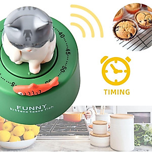 Cute Kitchen Timer, 60 Minute Visual Countdown Timer Mechanical Movement for Cooking for Studying (RB576 Green)
