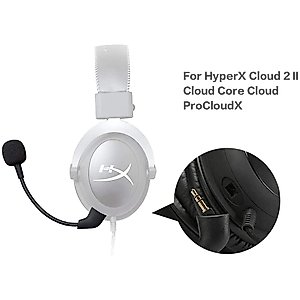 Replacement Game Mic 3.5mm to Microphone Boom Compatible with Kingston HyperX Cloud 2 II Cloud Core Cloud Pro CloudX PS4 Xbox One Nintendo Switch Computer PC Gaming Headsets