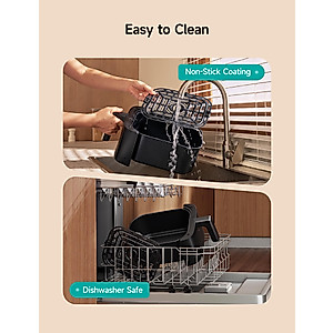 HiCOZY 10-in-1 Air Fryer, 6QT Family Size, Flash Crisp Technology, 400F for Hot & Crispy Results in Minutes, Roast, Reheat, Dehydrate & More, Black