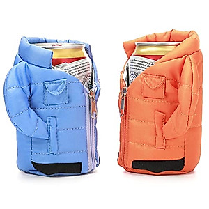 Beverage Jacket Can Cover Drink Insulated Coolers For 12oz 2Pcs Fun Gifts for Family and Fiends
