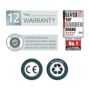 Palram - Canopia Olympia 10 Ft. x 14 Ft. Patio Cover for Outdoors DIY Kit for Deck, Outdoor Furniture, Canopy, Roof to Protect from Sun, Rain, Snow, UV Protected Polycarbonate (Gray & Bronze)