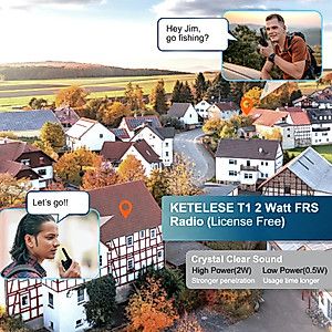 KETELESE T1 Rechargeable Walkie Talkies for Adults Long Range, 22 Channel 2 Way Radios, USB C FRS Walkie-Talkie with Earpiece, NOAA, VOX, Group Call for Hiking, Camping, Hunting (2 Pack), Black