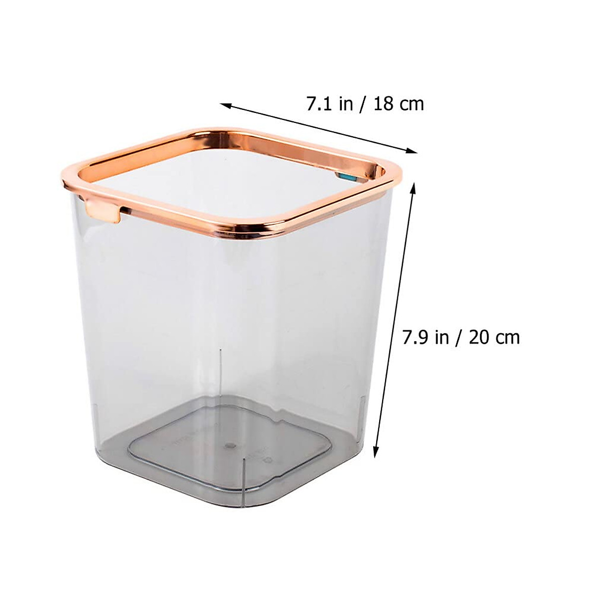 HOMSFOU Transparent Trash Can Plastic Trash Can Tabletop Trash Can Clear Trash Can Bathroom Adorable Waste Bin Trash Bin Retro Trash Can Belt Pressure Ring Accessories Office The Pet