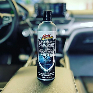 Dry Shine Leather Cleaner and Conditioner 2 Pack Plus 2 Microfiber Cleaning Pads/Premium Car Leather Seat Cleaner and Conditioner/Car Interior Cleaning Kit/Leather Couch Cleaner/Sofa Cleaner