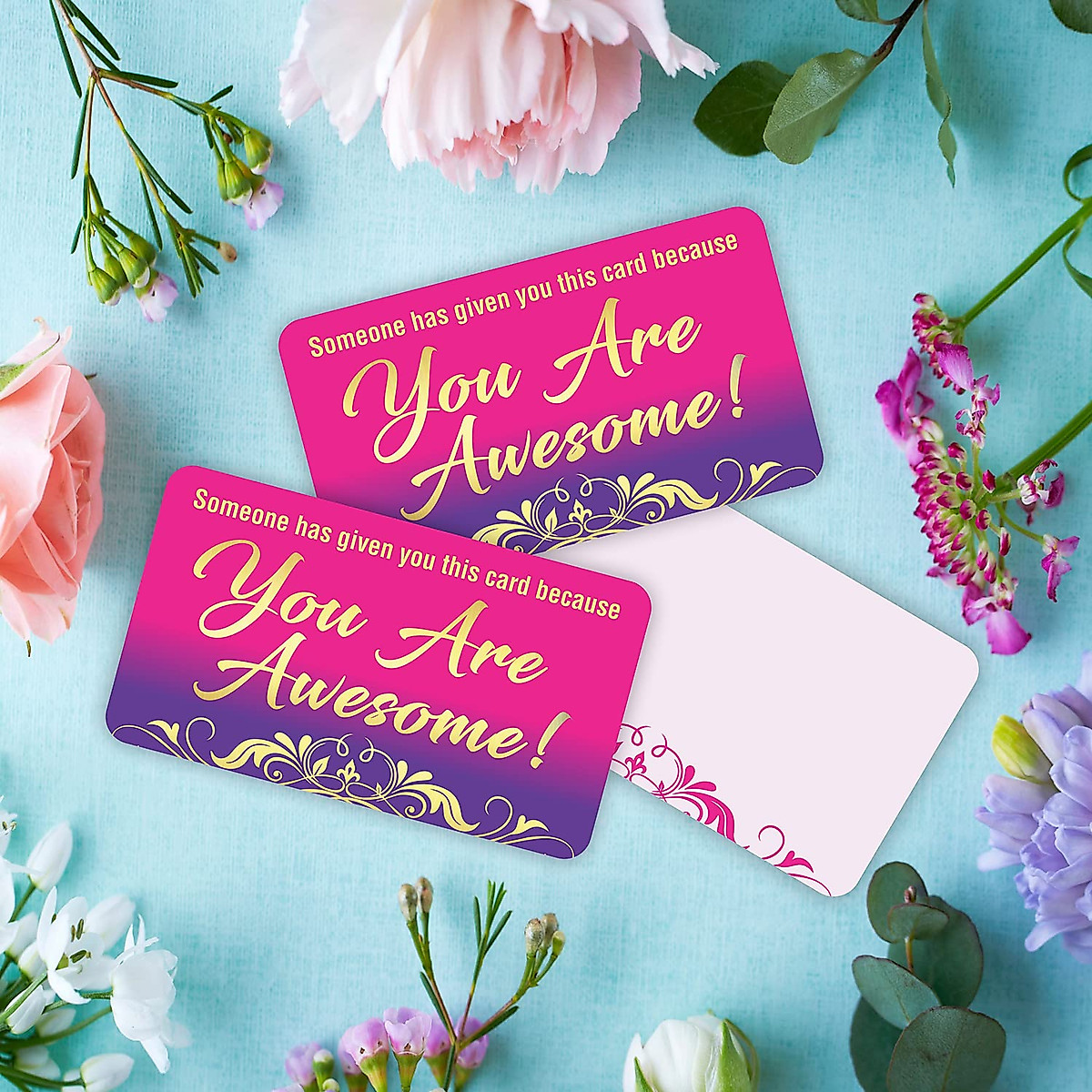PARTH iMPEX You are Awesome Cards - (Pack of 100) Gold Foil Stamping 3.5" x 2" Appreciation Kindness Matters Card for Teachers Employees Coworker Staff