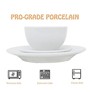 Nouva 18 Piece Dinnerware Set, Plates Snack Plates Bowls for Kitchen, Service for 6, White Dishes Dinnerware Sets Microwave safe Dishwasher safe