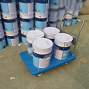 Generic Hand Trucks Platform Truck with Silent Wheels Foldable Handle Plastic Deck Push Cart for Home Office Bookstores Moving High Capacity Trolley Push Cart (Size : 72 * 60-330lbs)