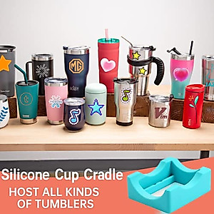 Cup Cradle for Crafting Tumblers, Tumbler Vinyl Holder for Vinyl Decals, Tumbler Supplies with Felt Edge Squeegee for Decals on Cups and Bottles