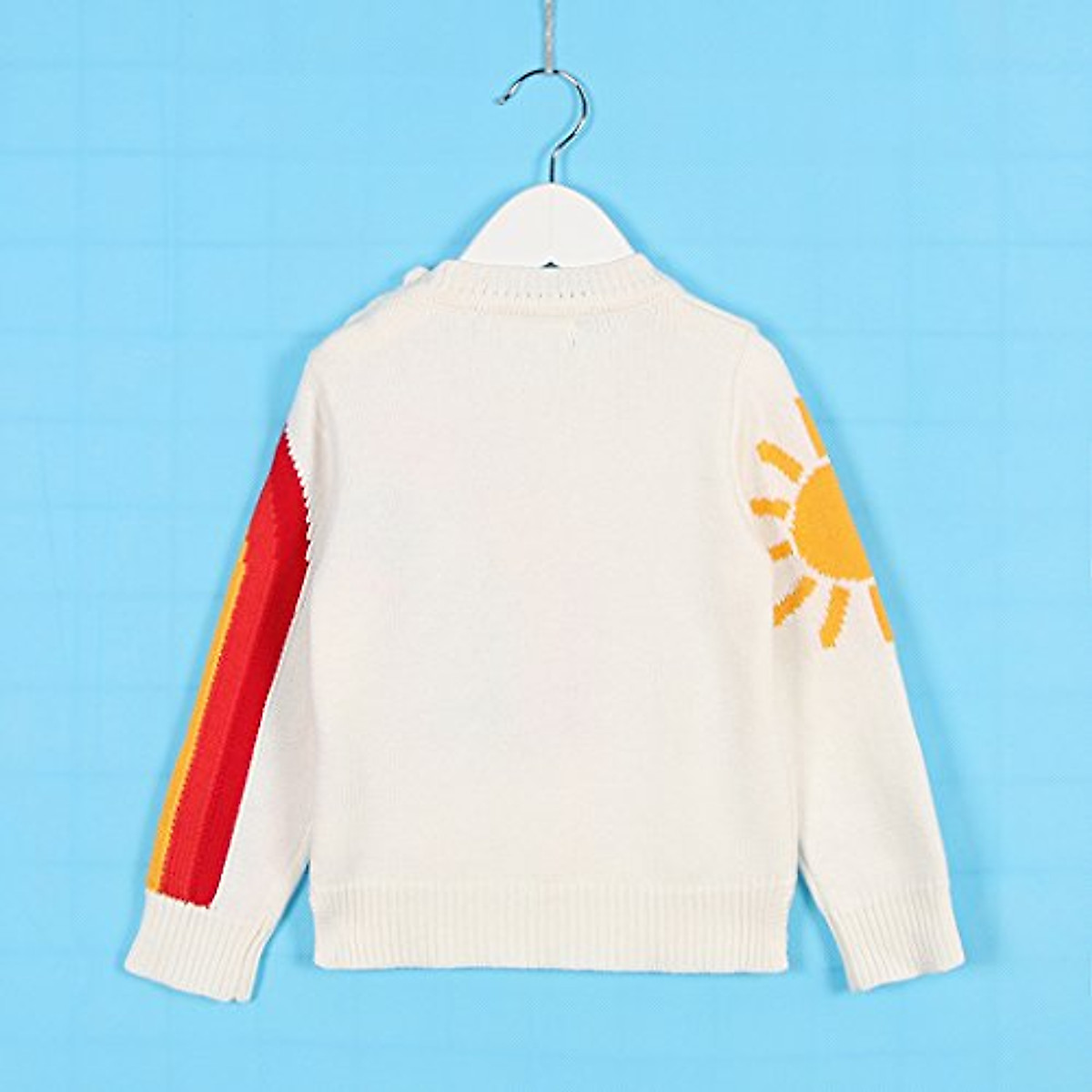 Wennikids Toddler Boys Girls Kids Rainbow Knit Pullovers Sweater Outwear Clothes Medium