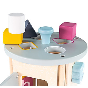 Bigjigs Toys, FSC Certified Rolling Activity Centre, Wooden Toys, Baby Activity Centres, Wooden Shape Sorter, Toddler Toys, Baby Toys, Baby Wooden Toys, Wooden Activity Cube for 1 Year Olds