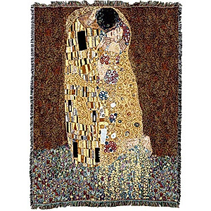 Pure Country Weavers The Kiss Blanket by Gustav Klimt - Fine Art Gift Tapestry Throw Woven from Cotton - Made in The USA (72x54)