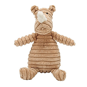 Squeaky Dog Toys, Fun Cute Rhinoceros Interactive Stuffed Plush Dog Toys, Durable Safe Molars Training Toy Bite Resistance Teeth Grinding Dog Chew Toys for Dogs Puppies Small Medium and Large Dogs