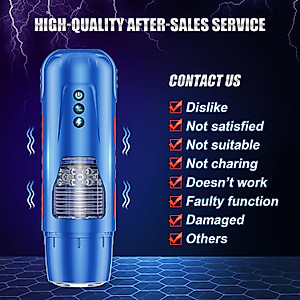 Automatic Male Masturbators -7 Thrusting & Rotating Modes Super Quiet with 3D Sleeve Adult Male Sex Toys for Men (Blue)