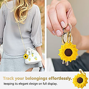 Compatible with Apple AirTag Case for AirTag Keychain ,Silicone Protective case Secure Holder with Key Ring,Anti-Scratch Case Accessories (Sunflower)