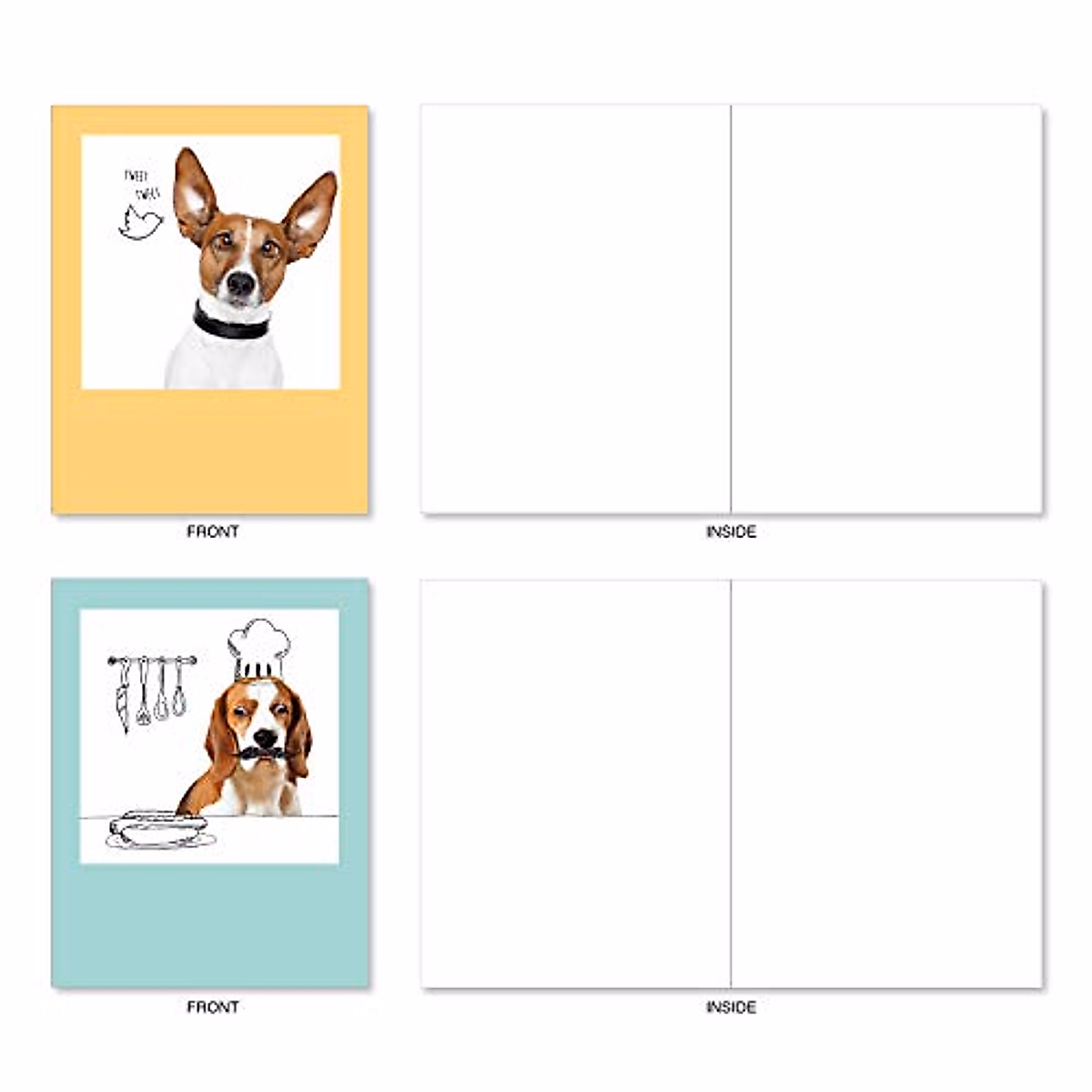 The Best Card Company - 20 Boxed Dog Cards with Envelopes (4 x 5.12 Inch) - Blank Assortment (10 Designs, 2 Each) - Dogs & Doodles AM6582OCB-B2x10