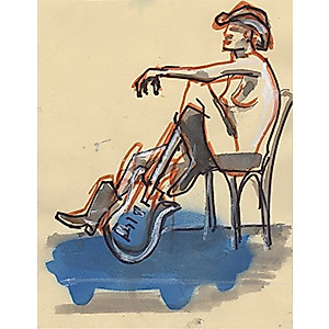 Cowgirl with guitar on car