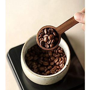 Coffee Spoons, Wooden Tablespoon Scoop, Wooden Coffee Ground Spoon, Measuring for Ground Beans or tea, Soup Cooking Mixing Stirrer Kitchen Tools Utensils, 1 Wooden Tea Scoop(3.86 inches)