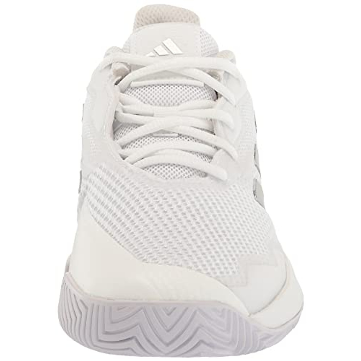 adidas Women's CourtJam Control Sneaker, White/Silver Metallic/White, 8.5